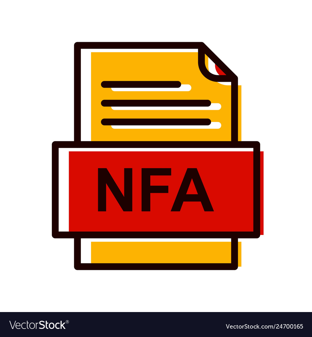 Nfa file document icon Royalty Free Vector Image