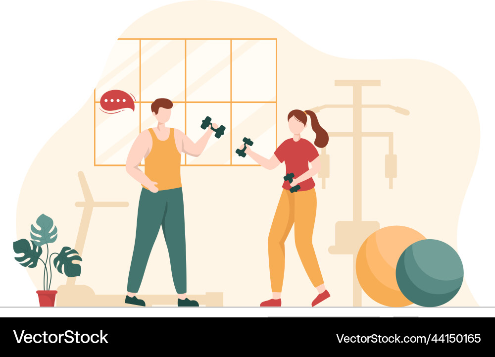 Personal trainer or sports instructor hand drawn Vector Image