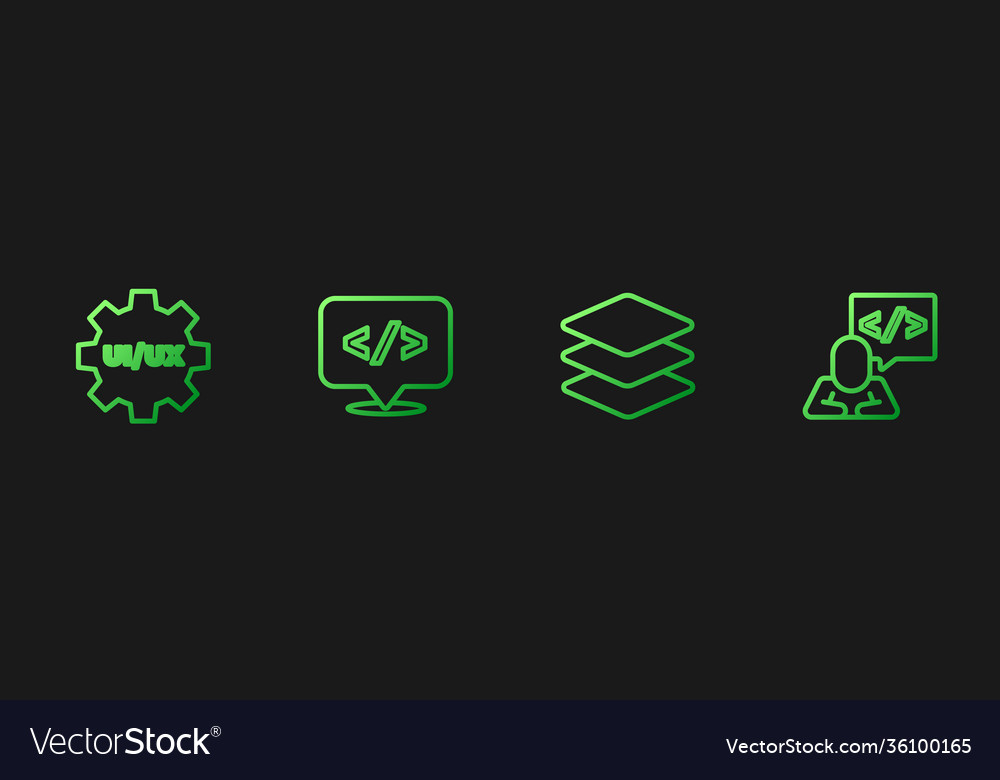 Set line layers ui or ux design front end Vector Image