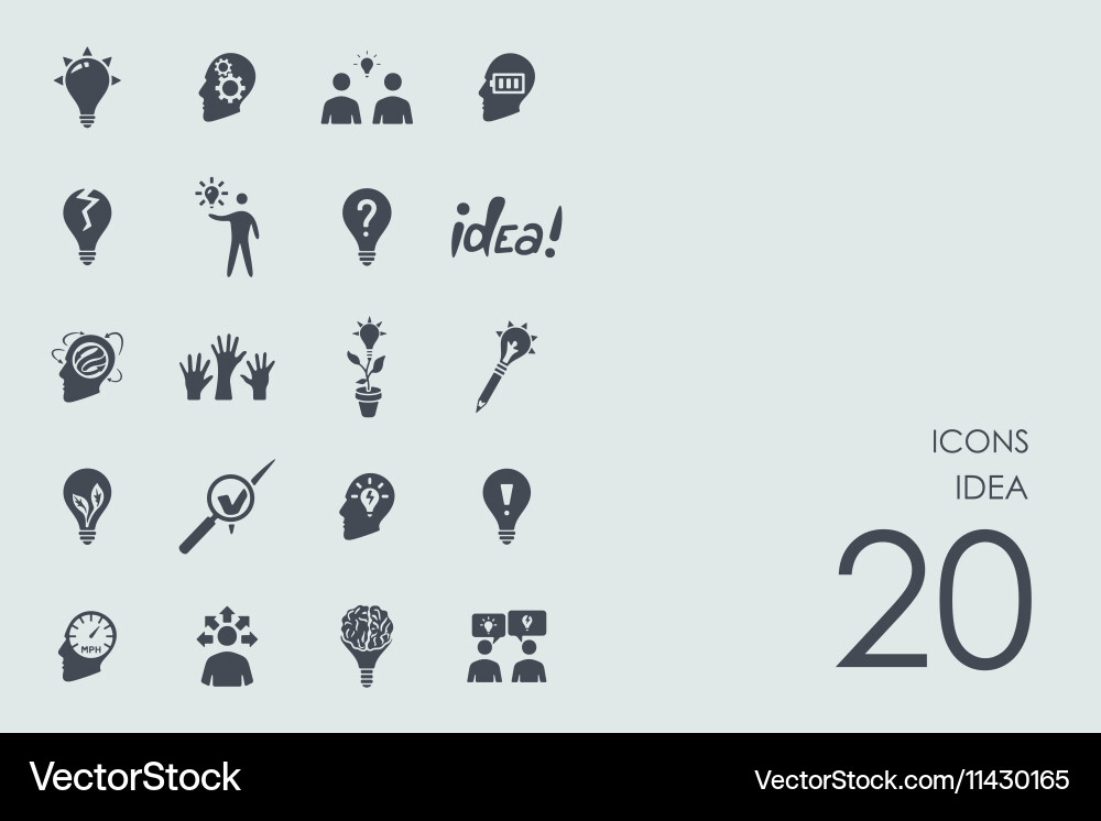 Set of idea icons Royalty Free Vector Image - VectorStock