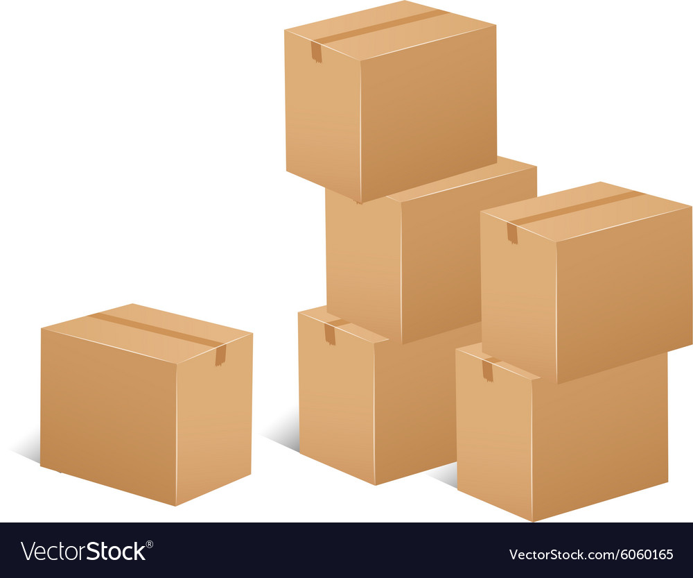 Stack cardboard boxes Royalty Free Vector Image Stack cardboard boxes Royalty Free Vector Image