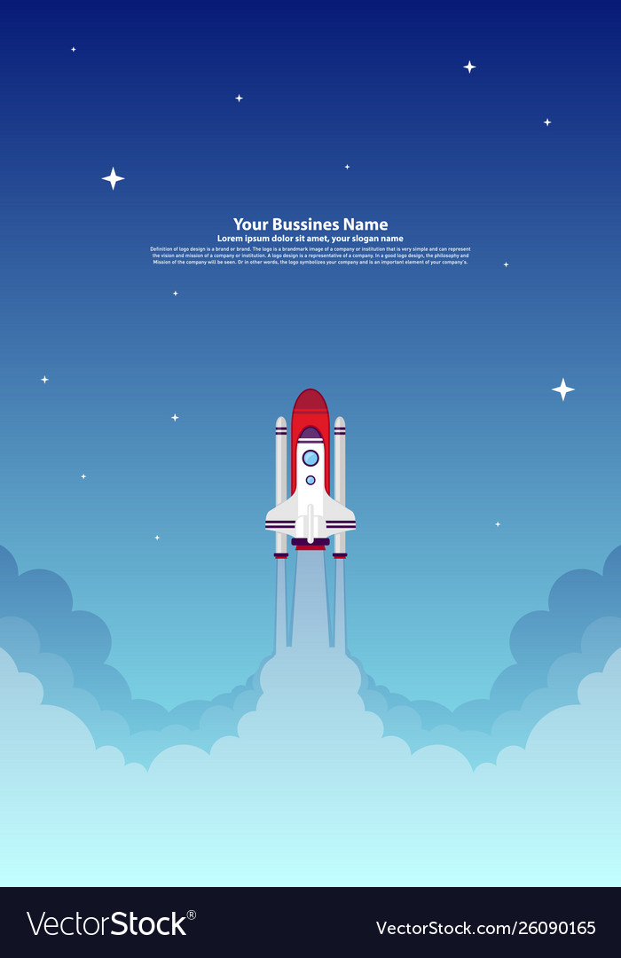 Start up simple rocket web design responsive Vector Image