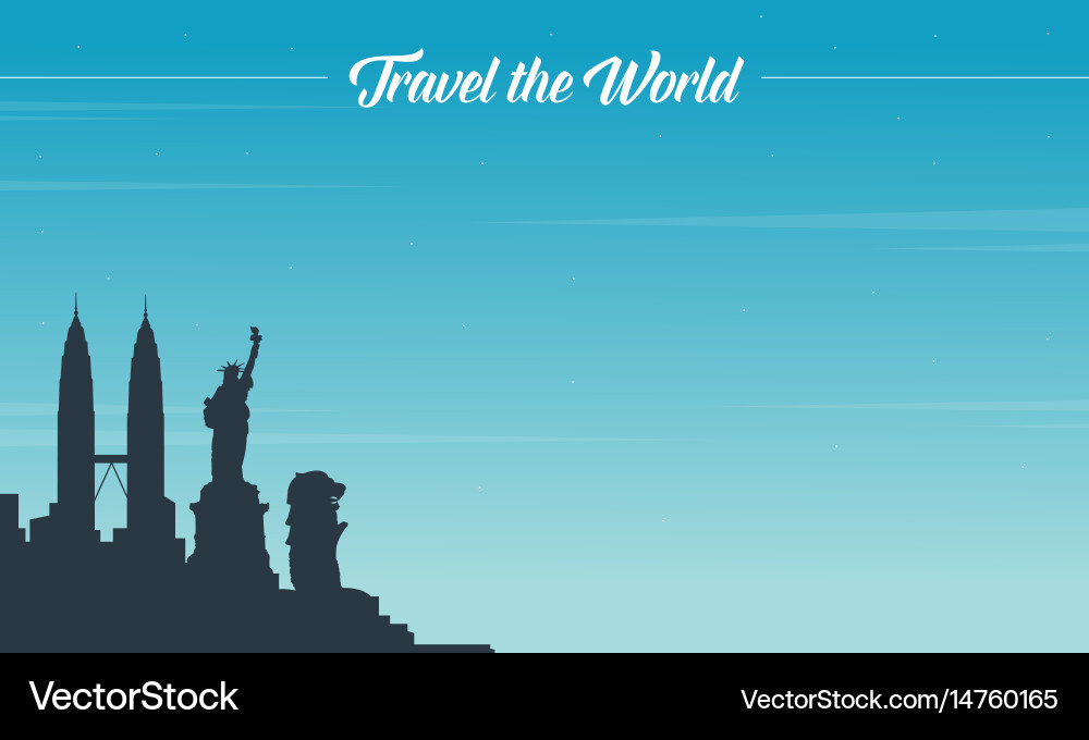 Travel on the world background style Royalty Free Vector