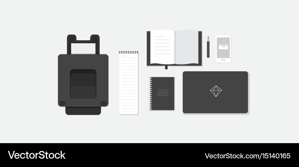 Workplace In Flat Style Royalty Free Vector Image