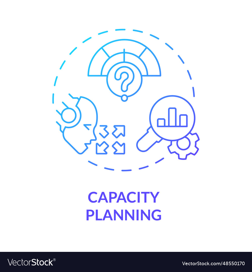 2d thin linear gradient capacity planning icon Vector Image 2d thin linear gradient capacity planning icon Vector Image