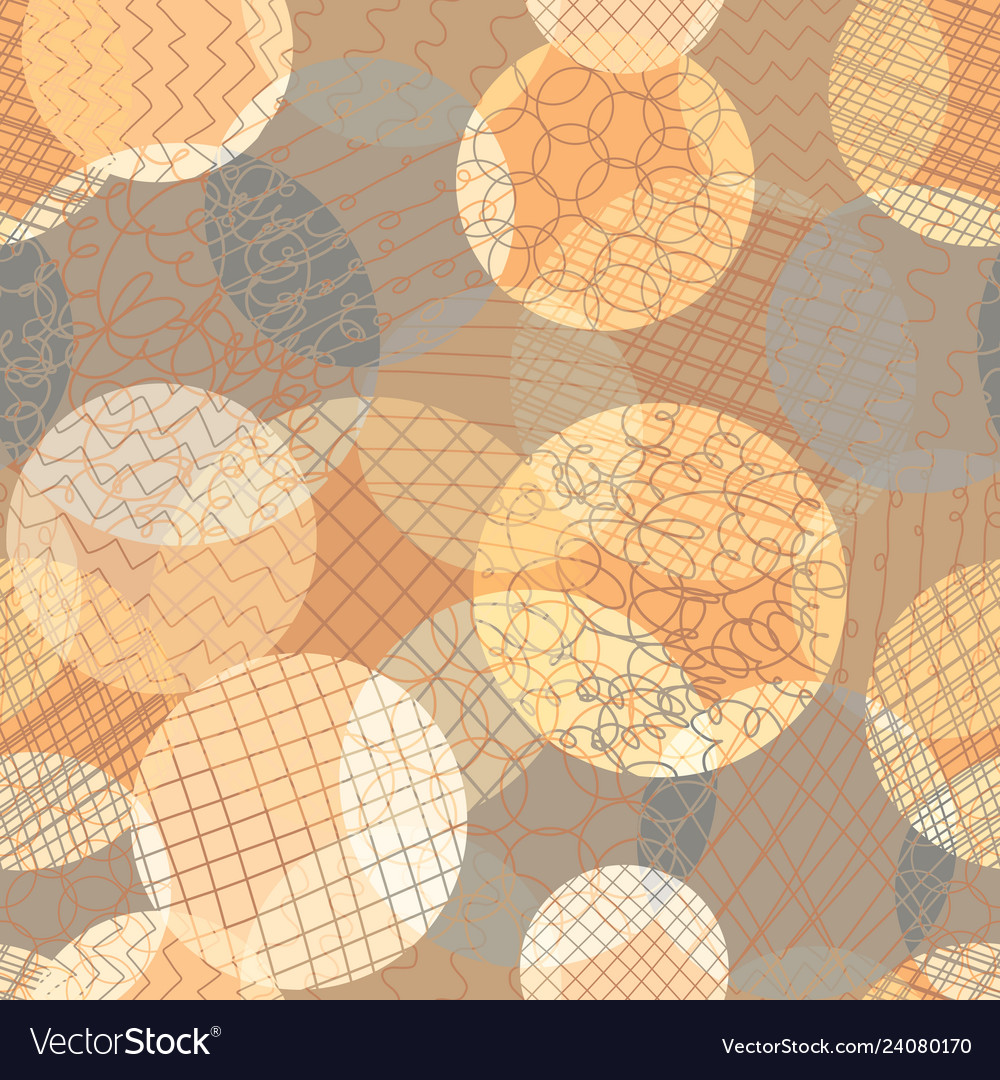 Abstract circles seamless pattern layered Vector Image
