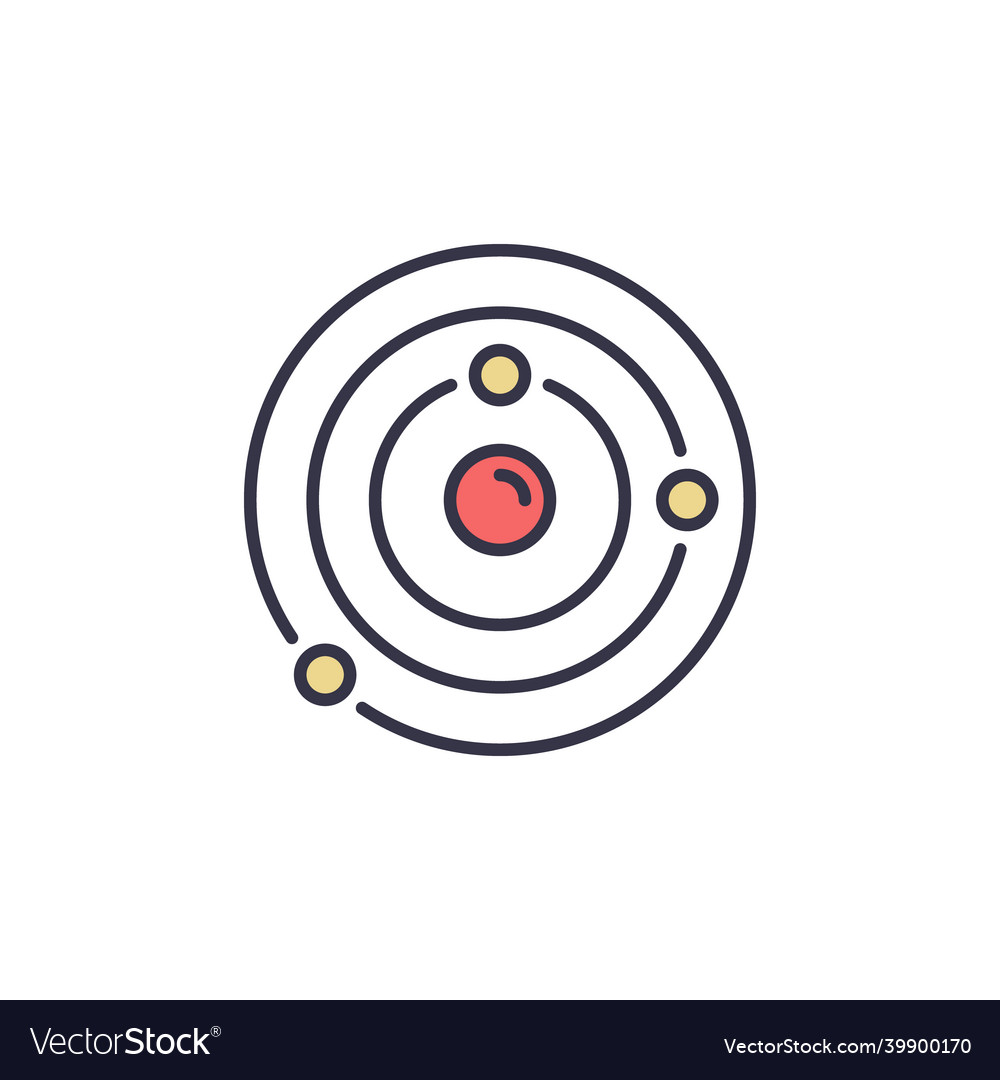 Atom science model concept circle-shape Royalty Free Vector