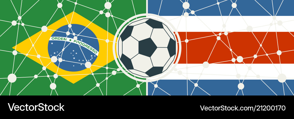 Brazil vs costa rica Royalty Free Vector Image