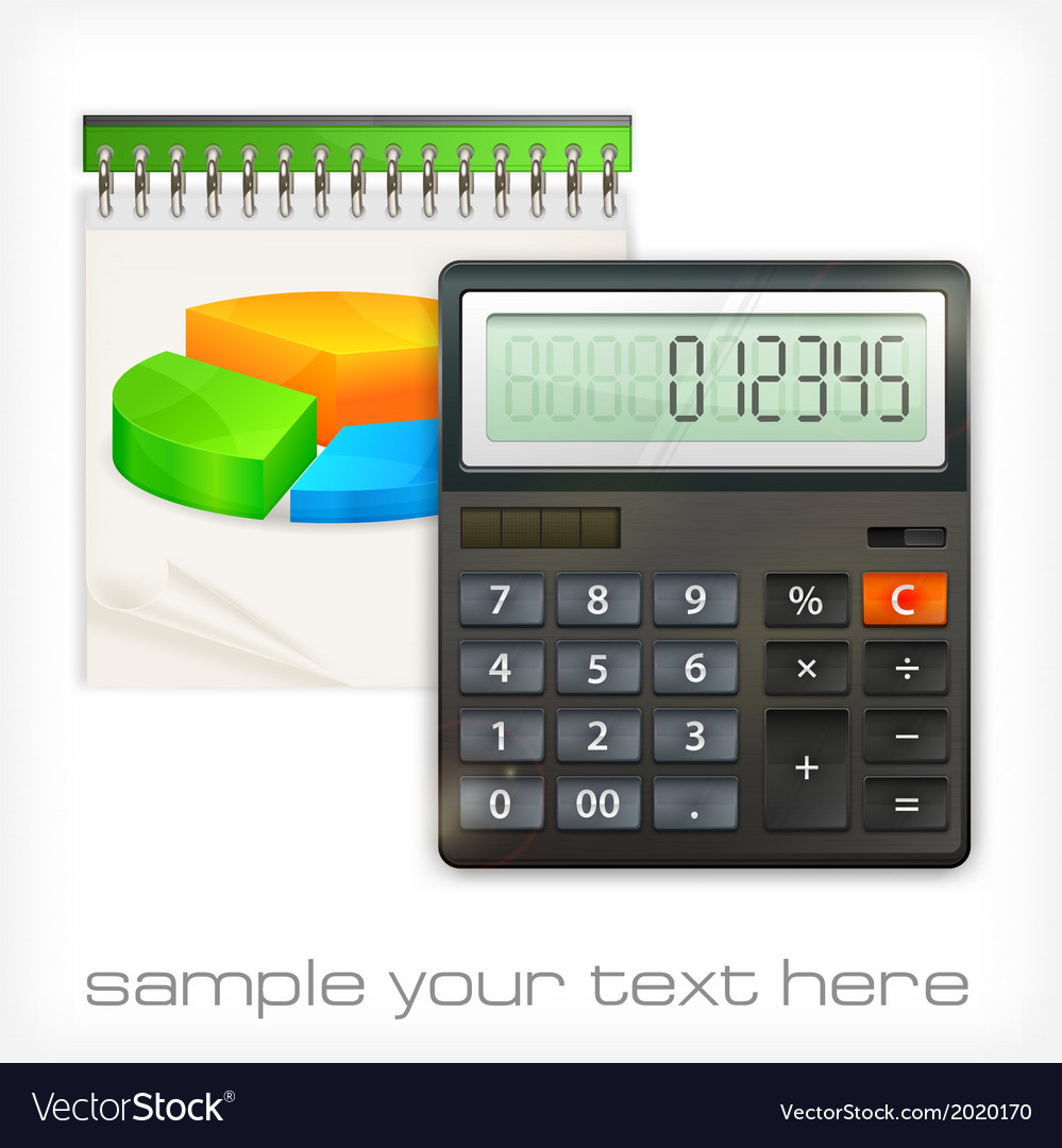 Calculator notepad diagram Royalty Free Vector Image