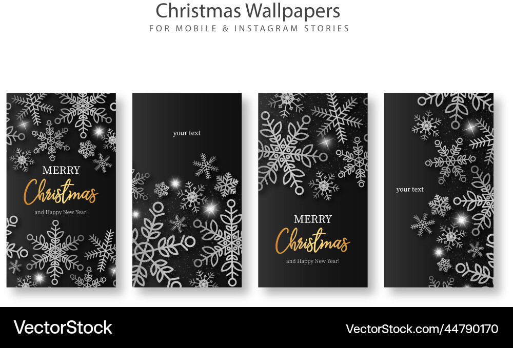 Christmas backgrounds mobile instagram stories Vector Image