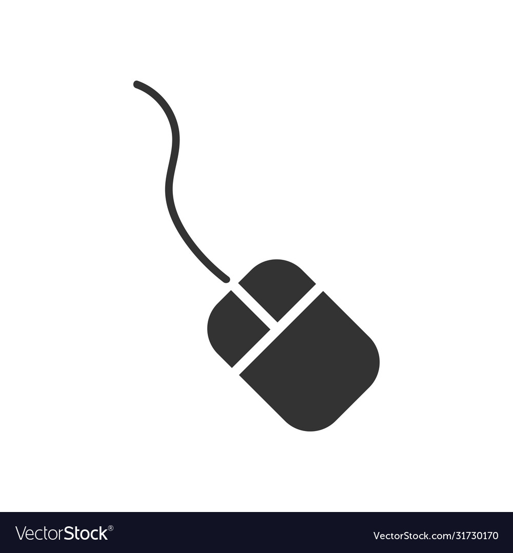 Computer mouse icon flat Royalty Free Vector Image