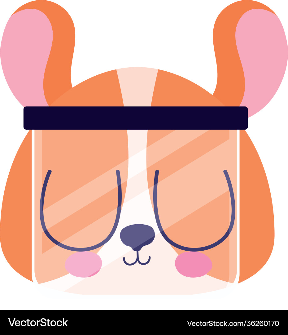 Cute dog with safety mask Royalty Free Vector Image
