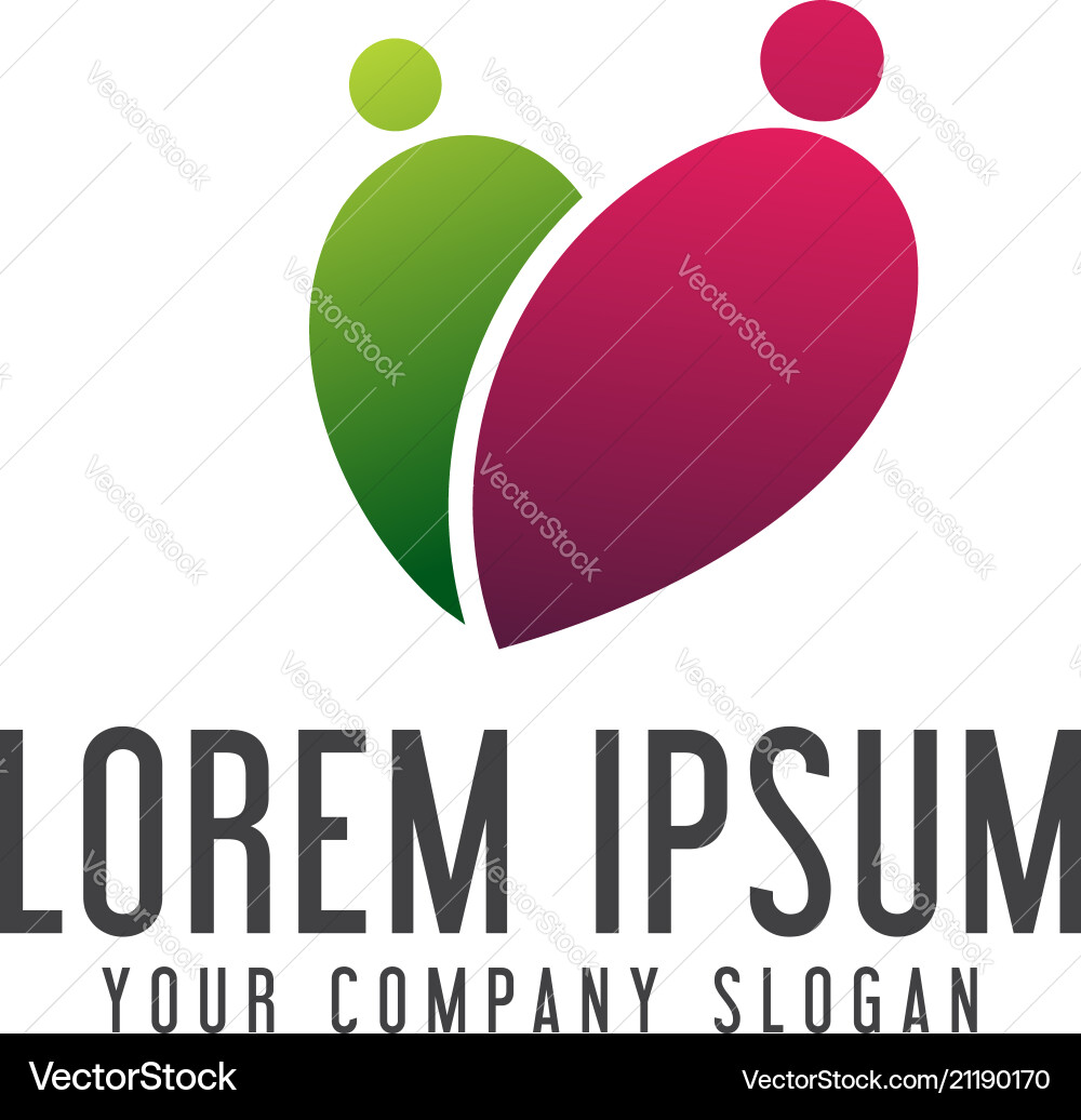 Dating romantic people logos design concept Vector Image