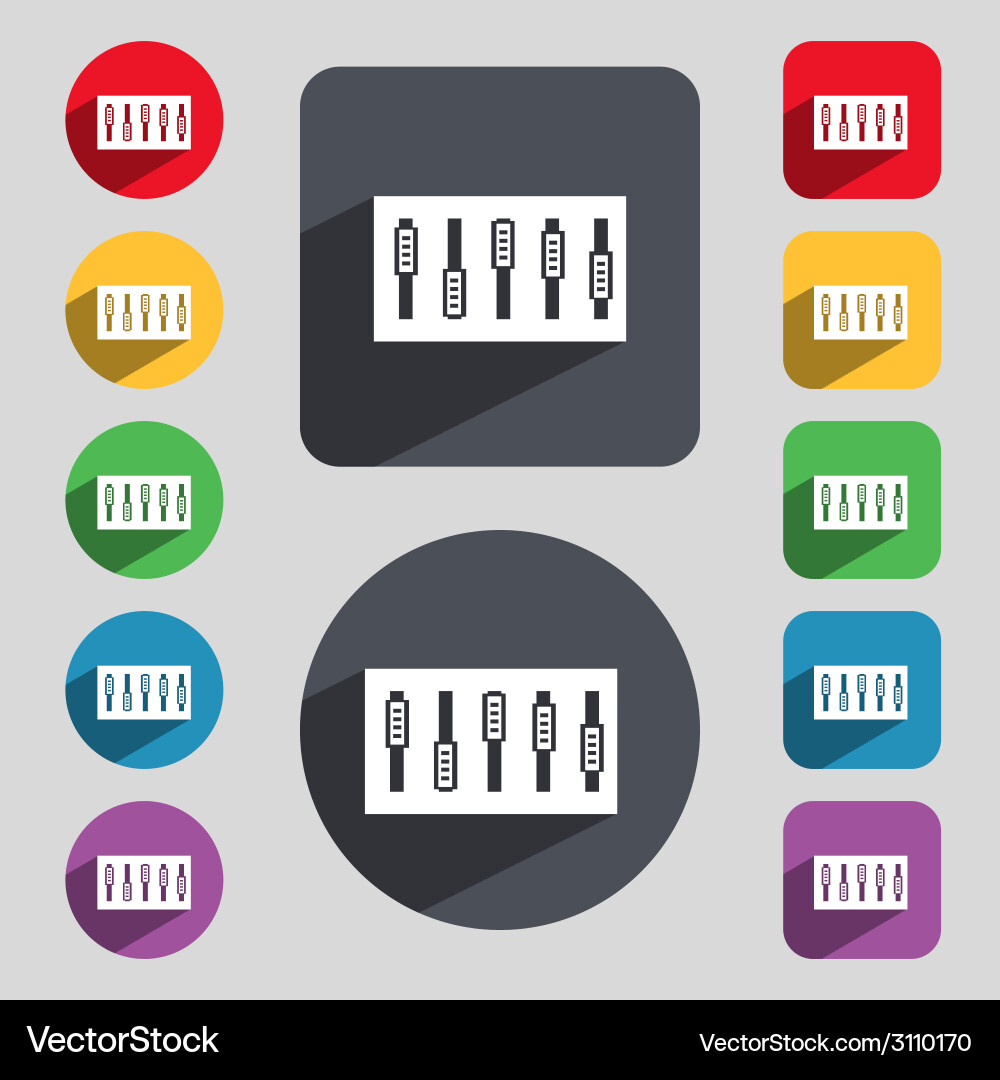 Dj console mix handles and buttons icon symbol Vector Image