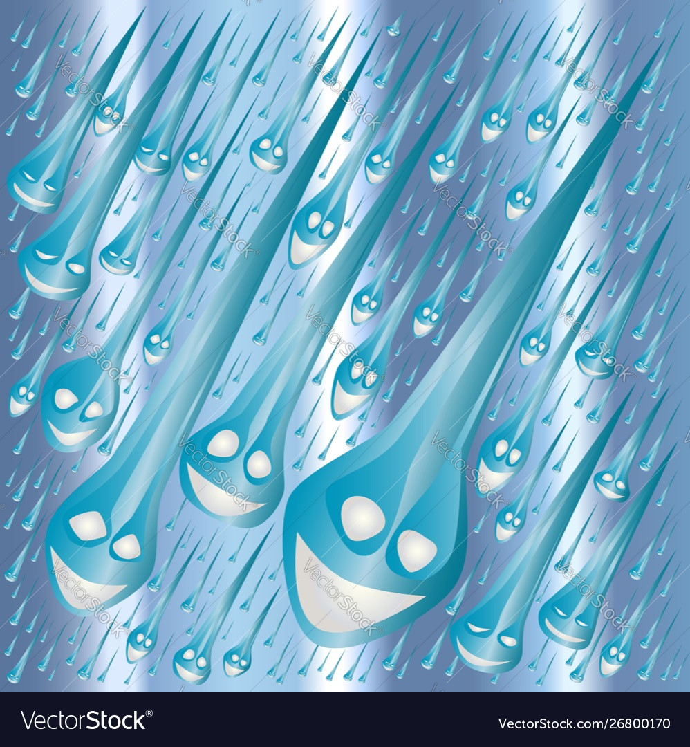 Happy rain drops Royalty Free Vector Image - VectorStock