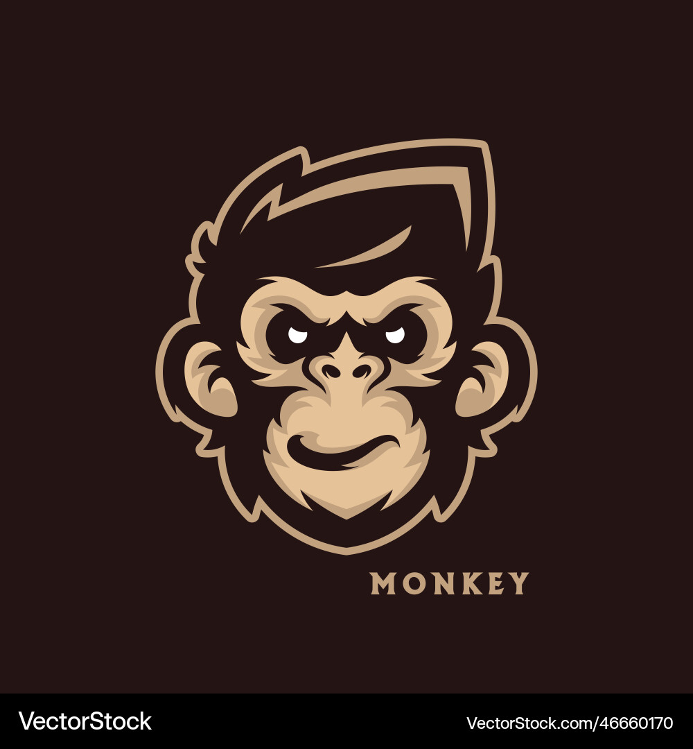 Head monkey mascot logo template creative monkey Vector Image