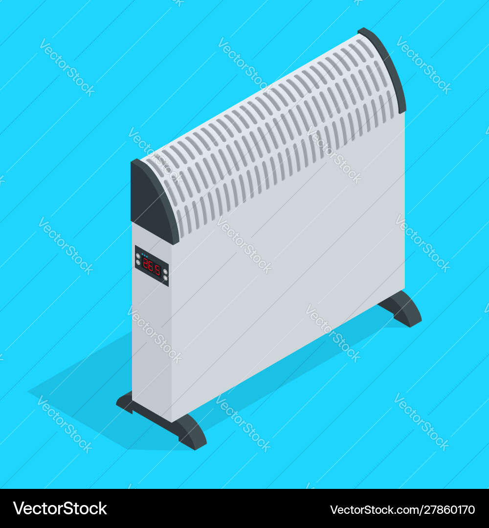 Isometric white home electric con heater Vector Image
