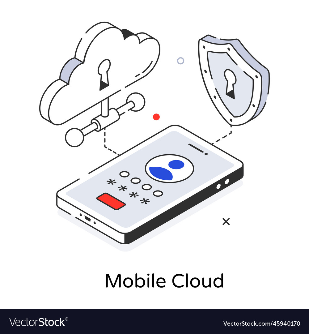 Mobile cloud Royalty Free Vector Image - VectorStock
