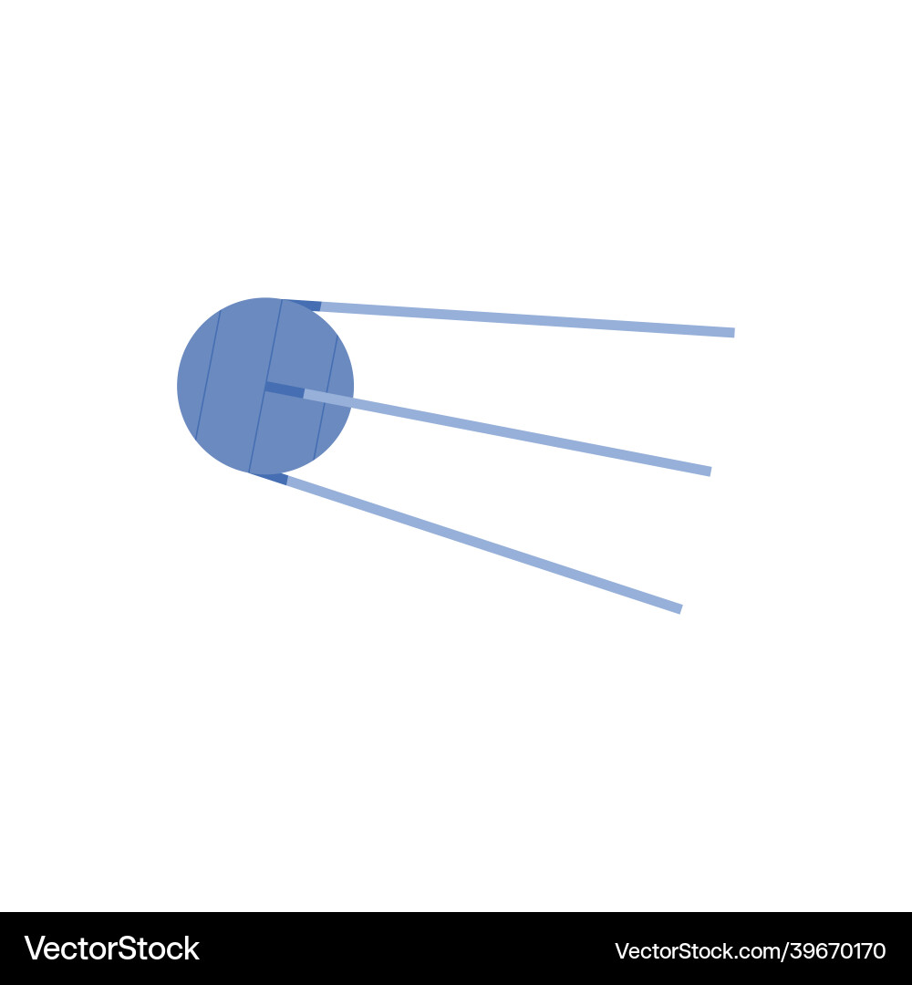 Old style round satellite in space cartoon flat Vector Image