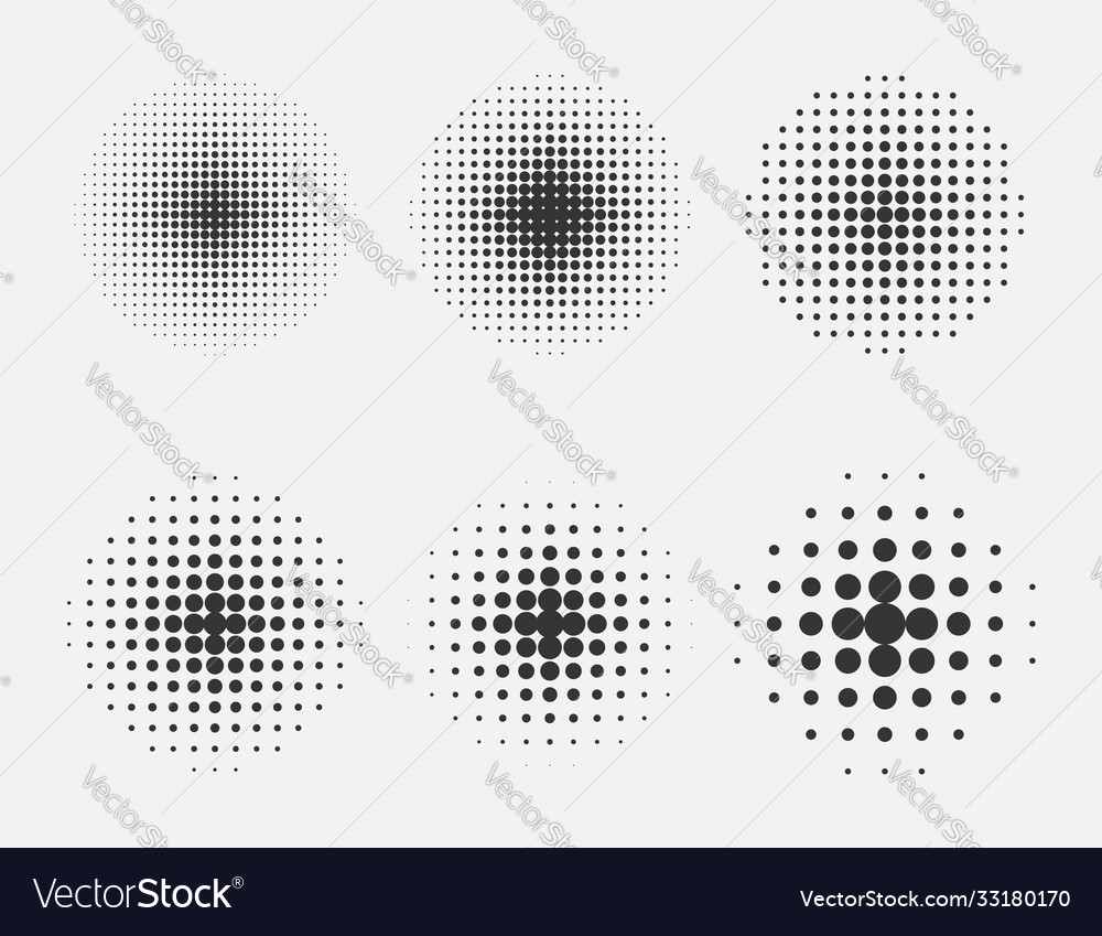 Set halftone pattern for comics design element Vector Image
