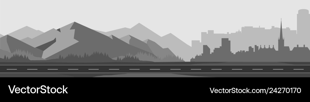 Urban and suburb landscape Royalty Free Vector Image