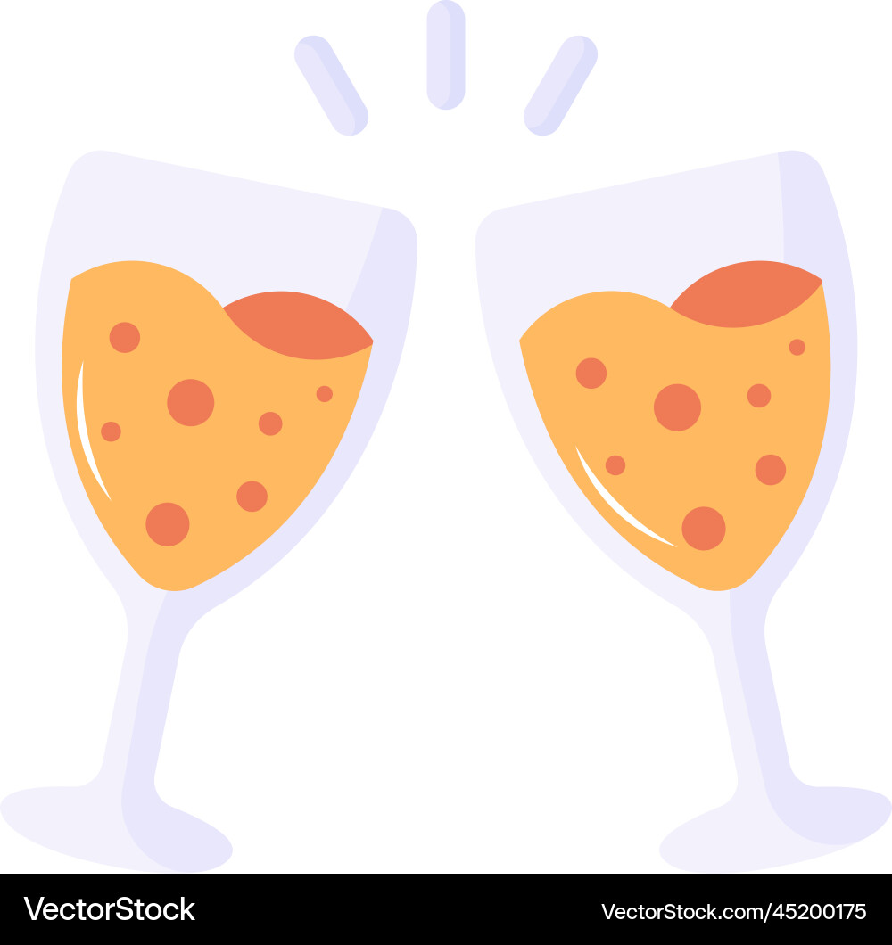 A handcrafted flat icon of cheers Royalty Free Vector Image
