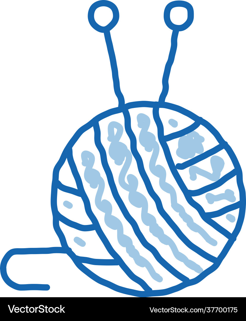 Ball of thread doodle icon hand drawn Royalty Free Vector