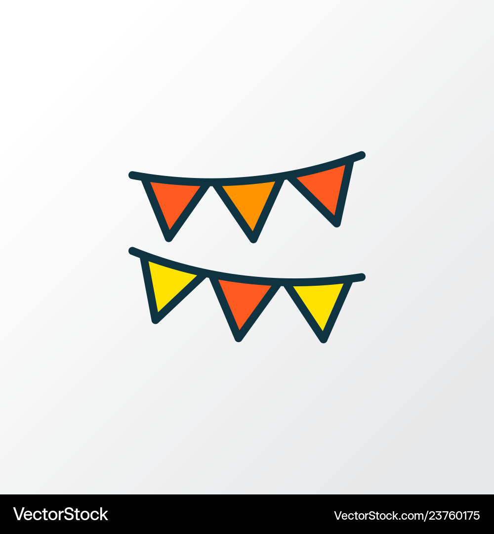 Bunting icon colored line symbol premium quality Vector Image