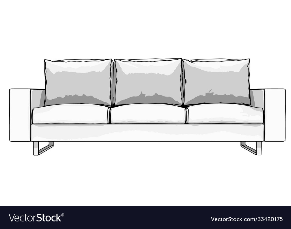 Couch sofa white background Royalty Free Vector Image