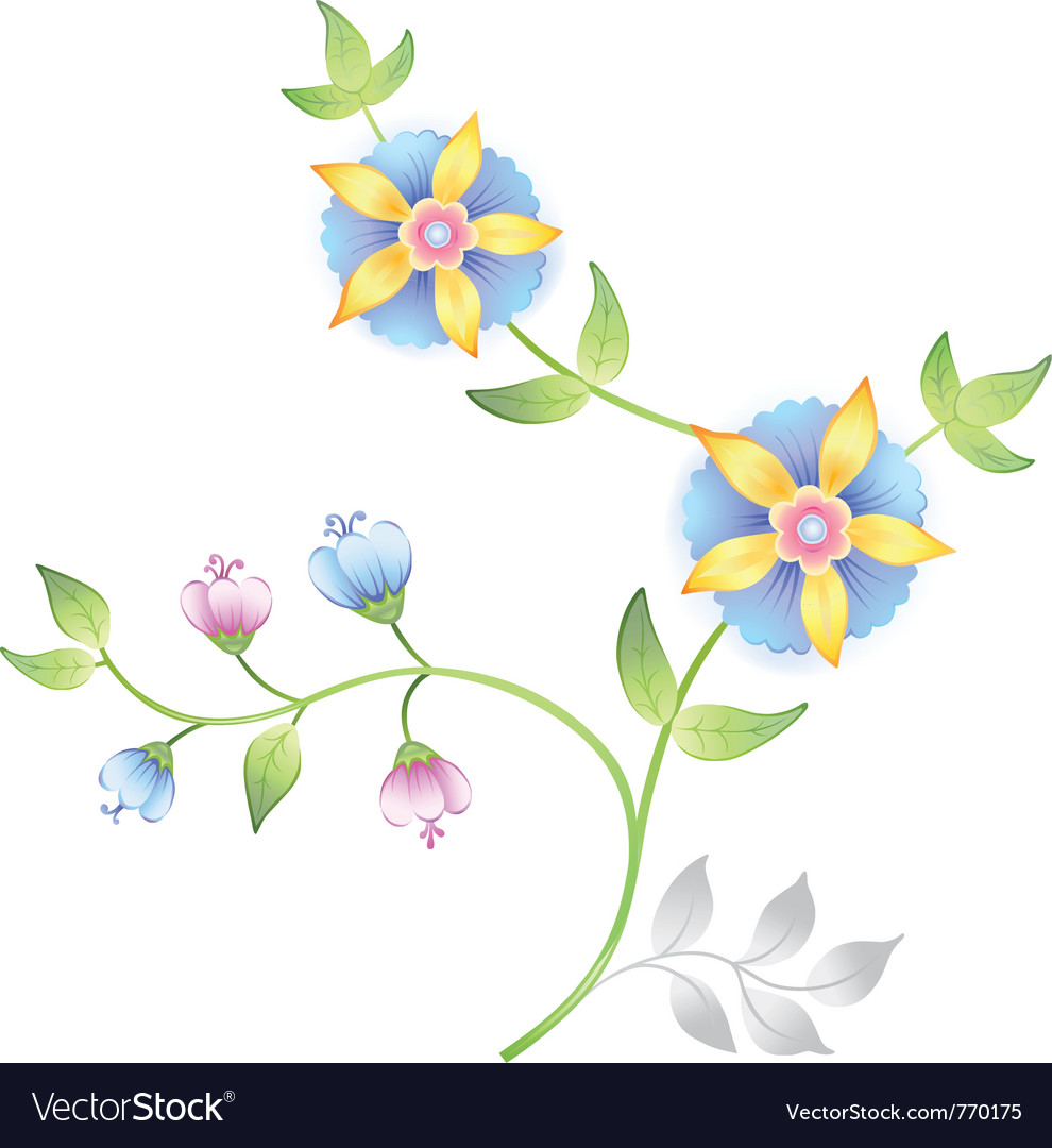 Decor floral elements set Royalty Free Vector Image