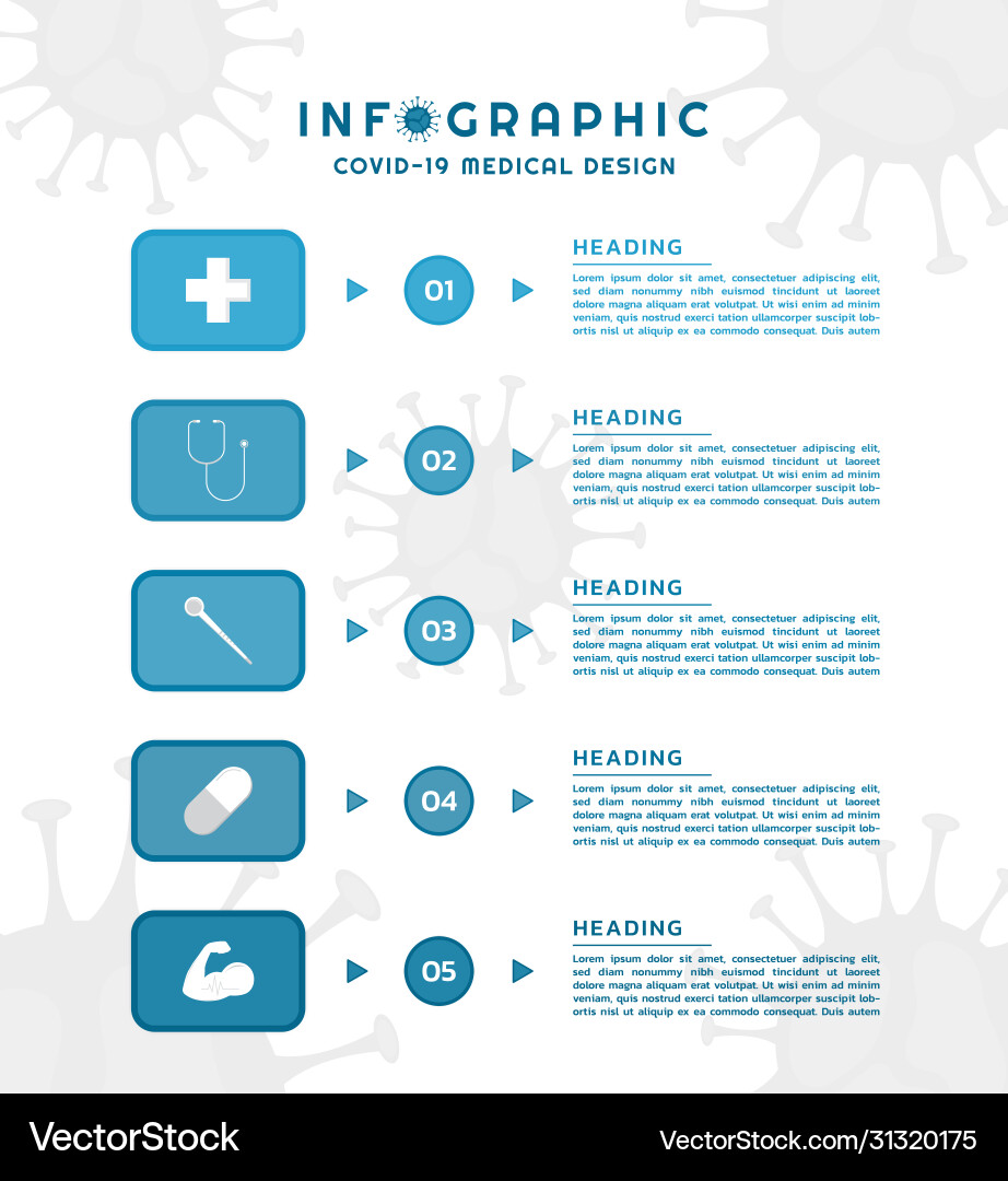 Infographic for medical step to healthy Royalty Free Vector