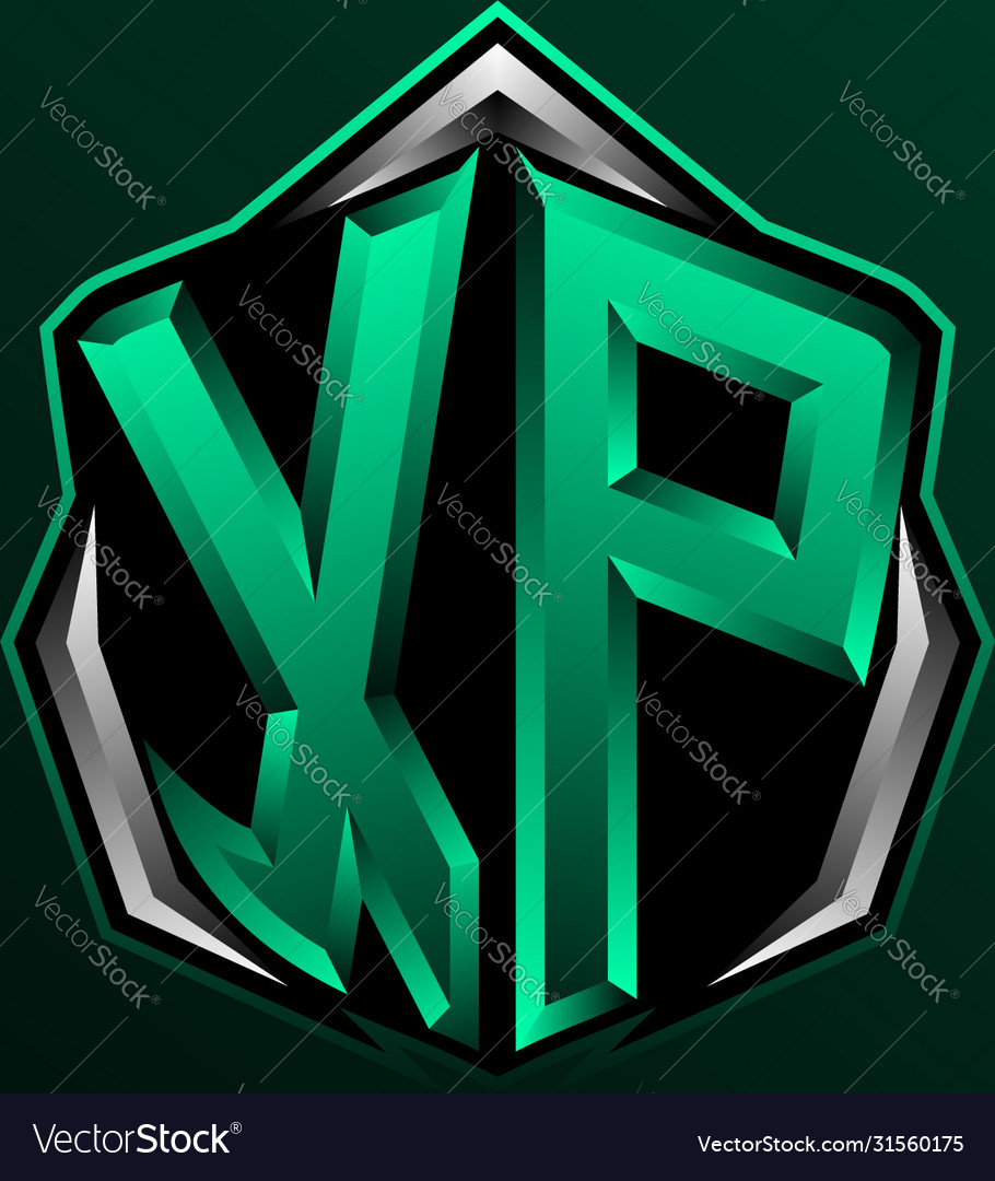 Initial xp logo design Royalty Free Vector Image