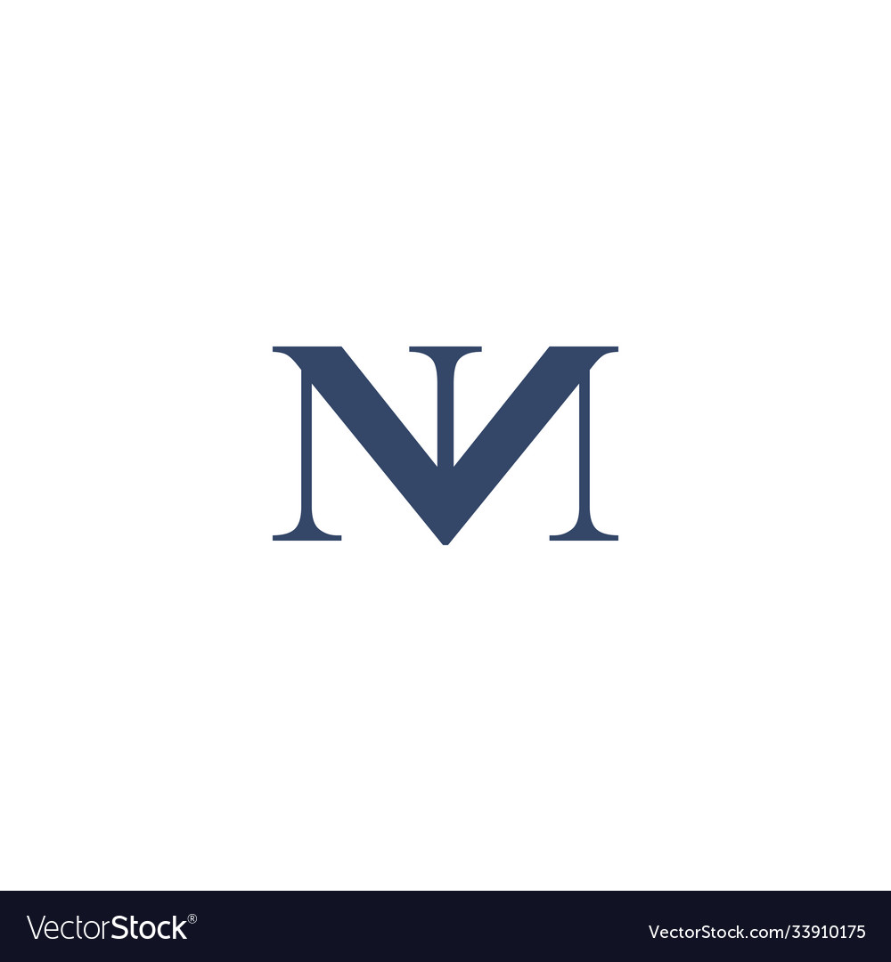 Nm logo simple Royalty Free Vector Image - VectorStock