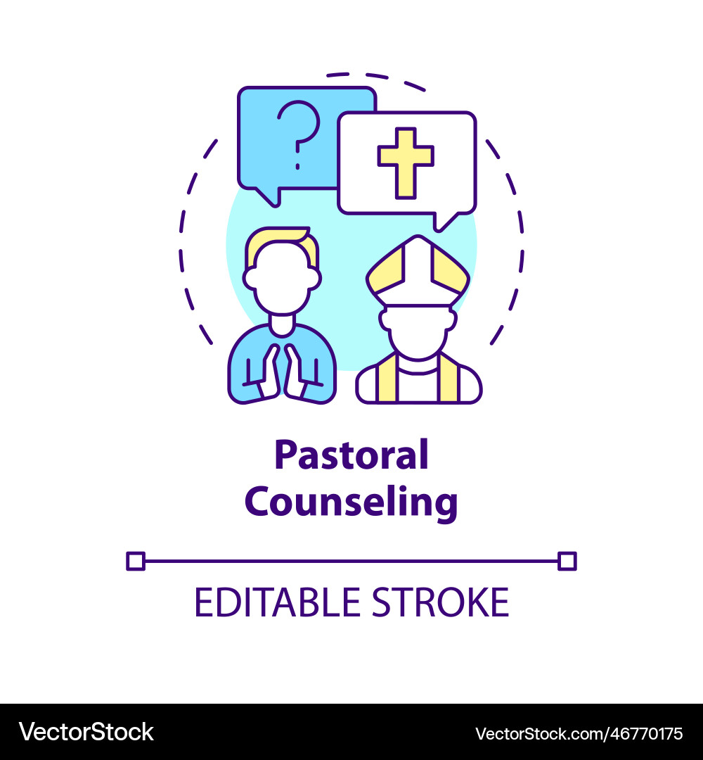 Pastoral counseling concept icon Royalty Free Vector Image