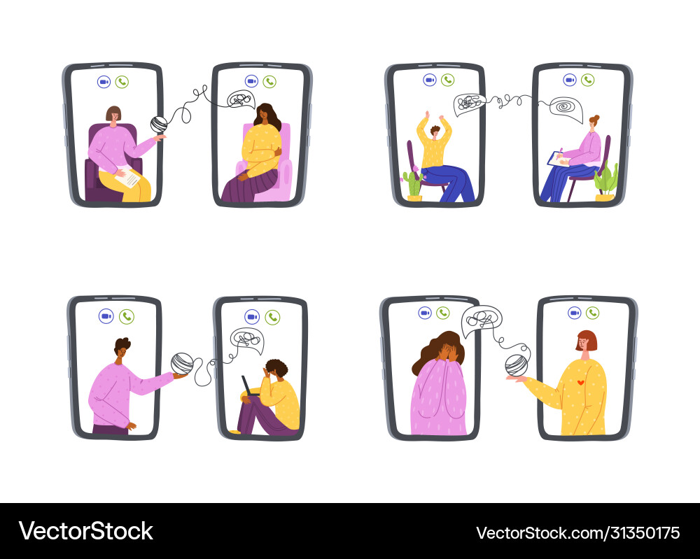 Psychological servise online personal assistance Vector Image