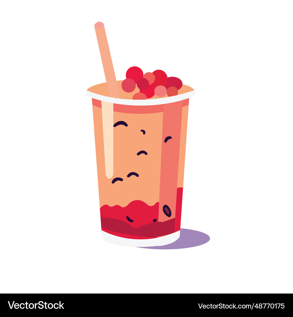 Red boba or merah mutiara tapioca pearl Royalty Free Vector