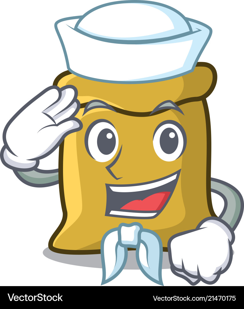 Sailor flour character cartoon style Royalty Free Vector