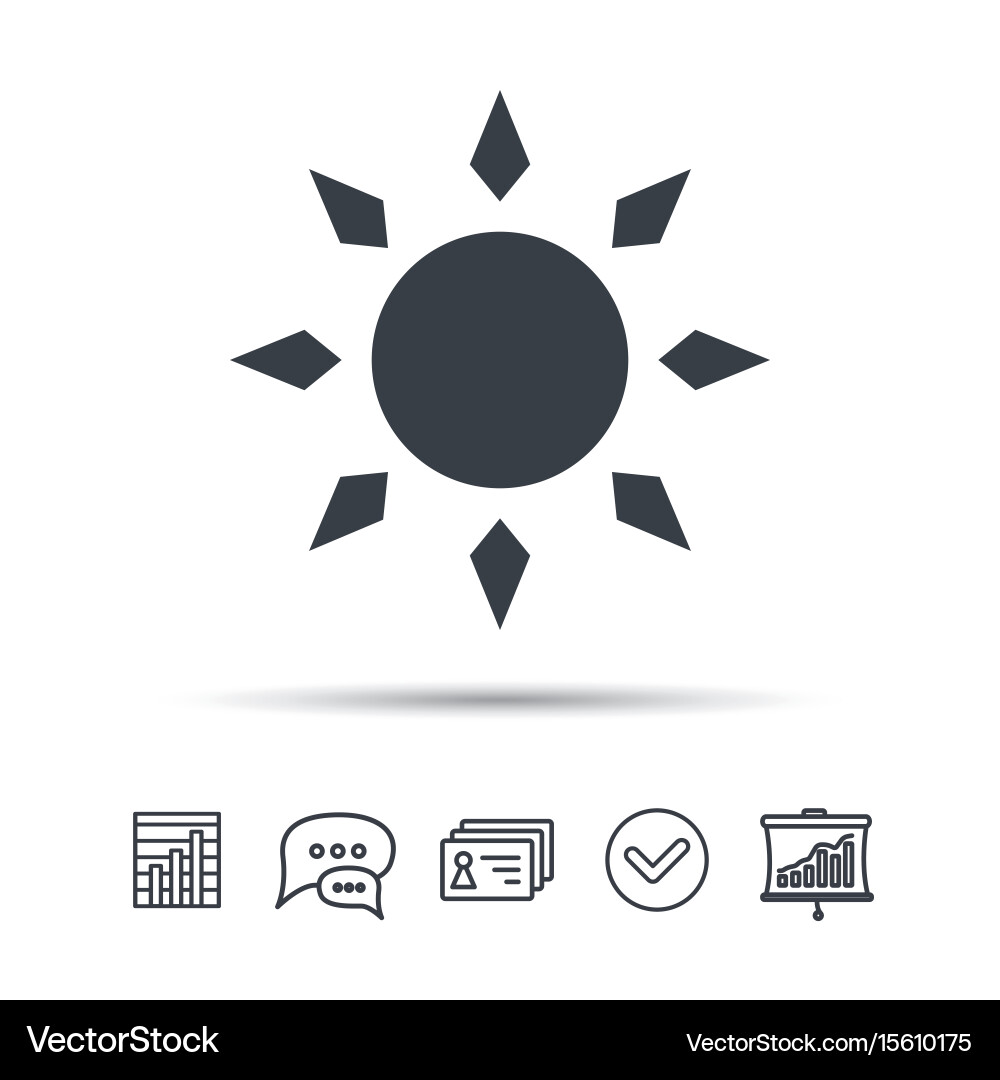 Sun icon sunny weather sign Royalty Free Vector Image