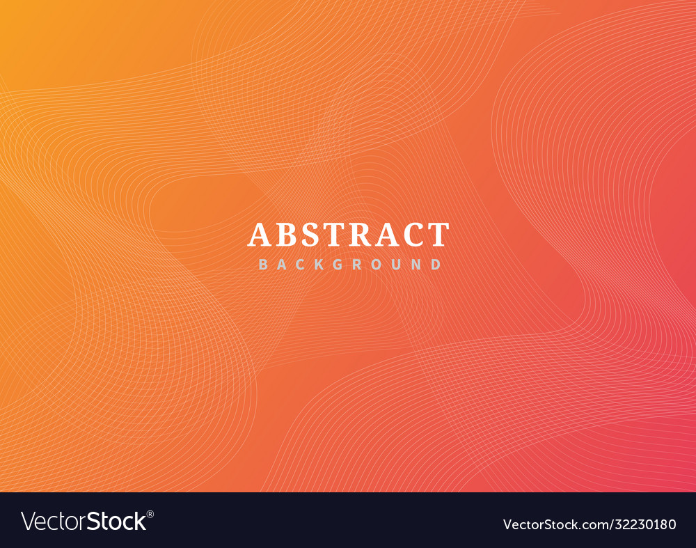 Abstract wave lines pattern on orange gradient Vector Image