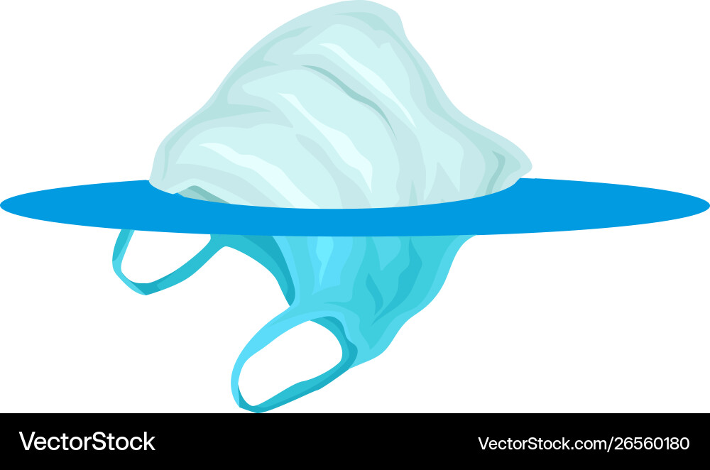 Bag floats in water on white Royalty Free Vector Image