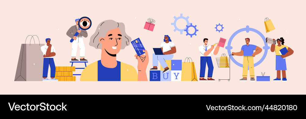 Consumer behaviour and customer shopping habits Vector Image