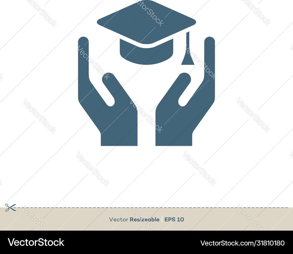 Education care icon logo template design eps 10 Vector Image