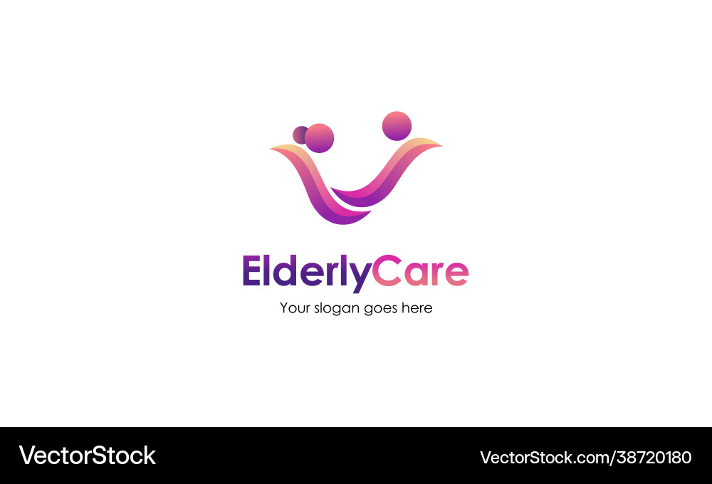 Elderly care logo design best logo Royalty Free Vector Image