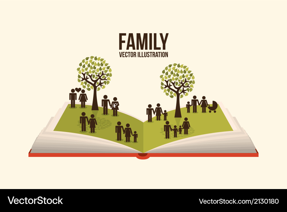Family design over beige background Royalty Free Vector