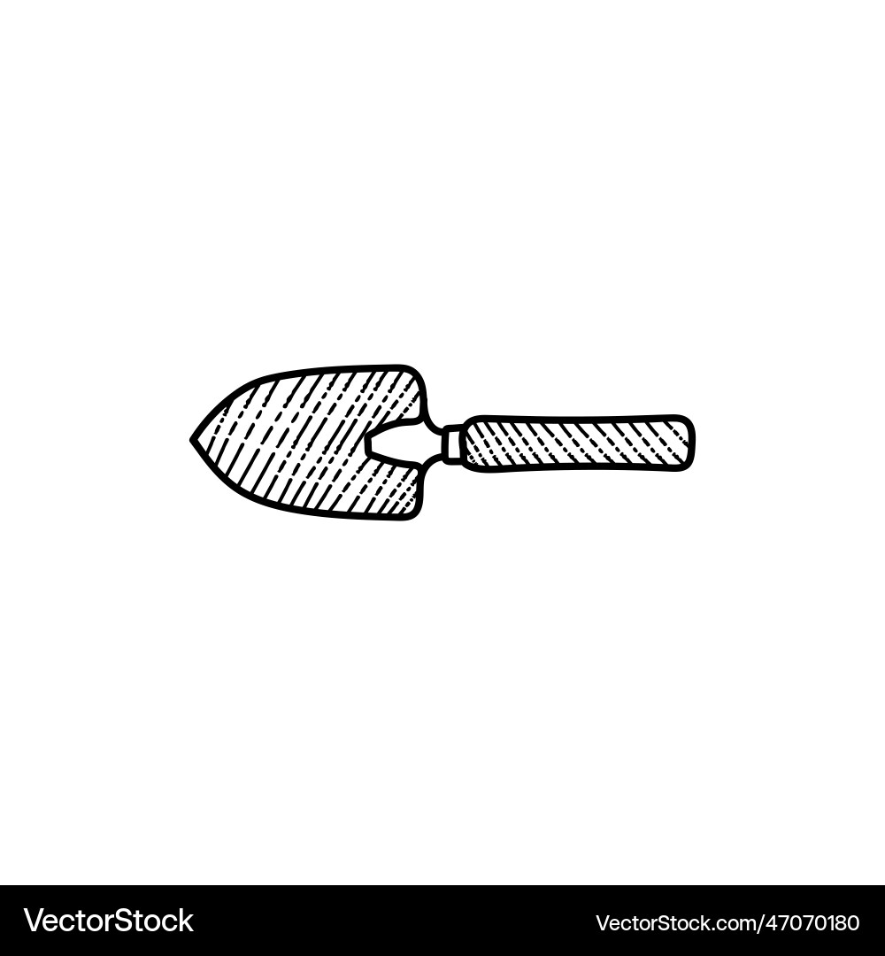 Garden trowel tool line art logo Royalty Free Vector Image