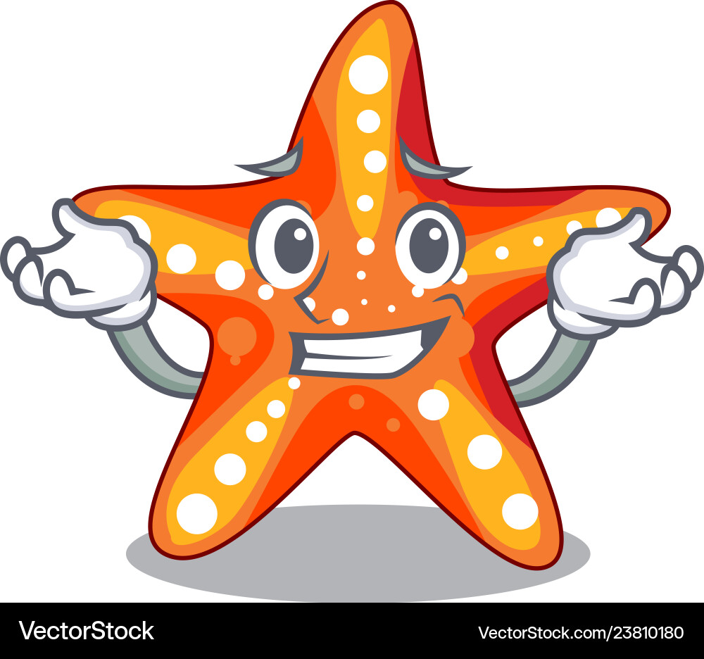Grinning starfish in cartoon shape funny Vector Image