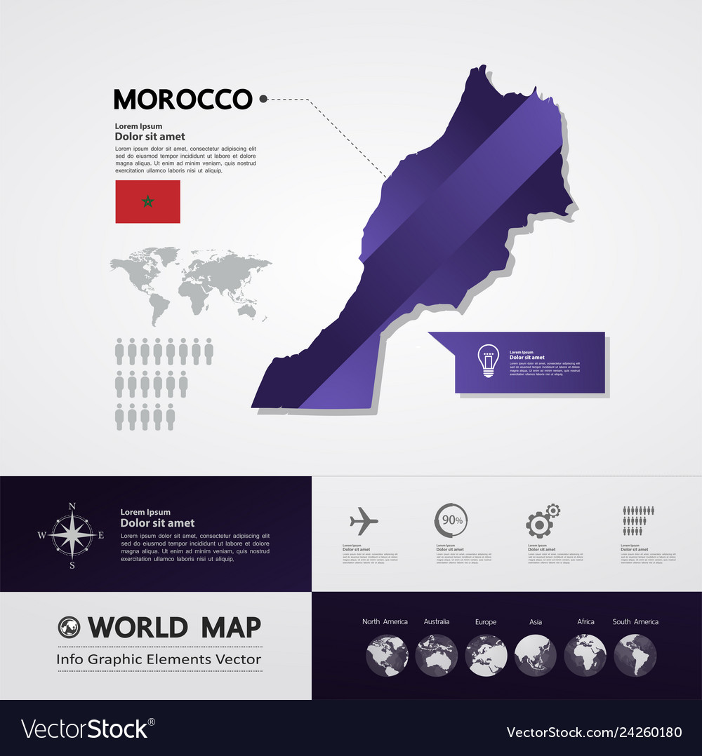 Morocco map Royalty Free Vector Image - VectorStock