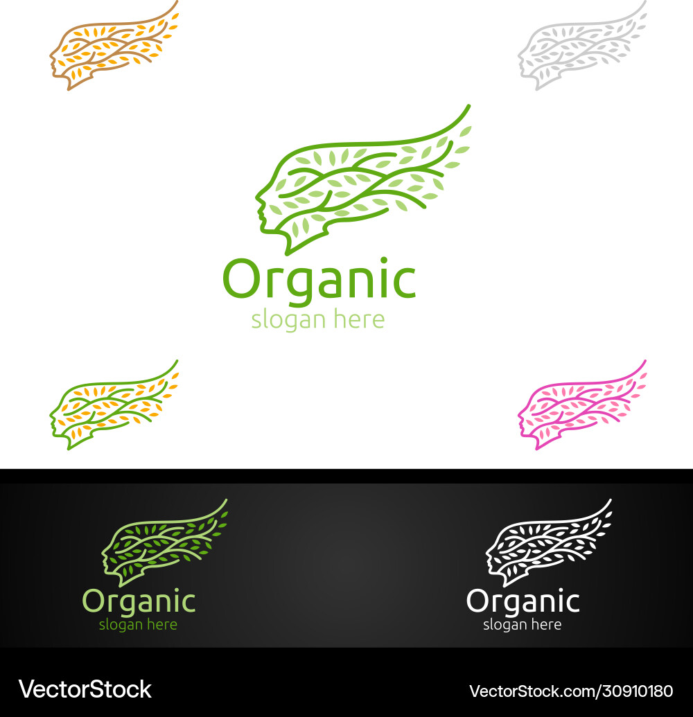 Natural and organic logo design template Vector Image