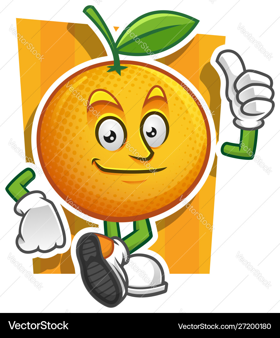 Orange character design or mascot perfect Vector Image