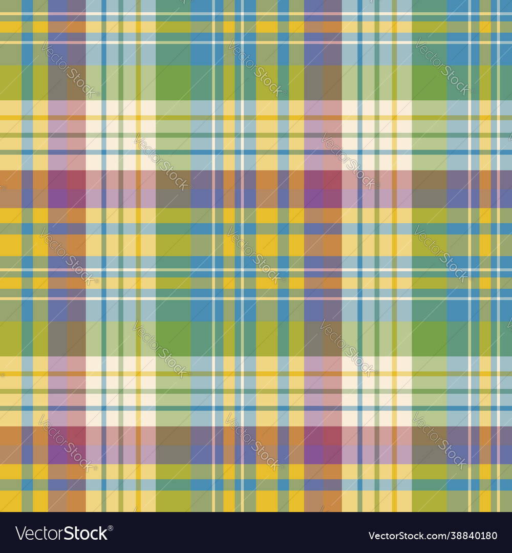 Seamless pattern in multicolor colors for plaid Vector Image